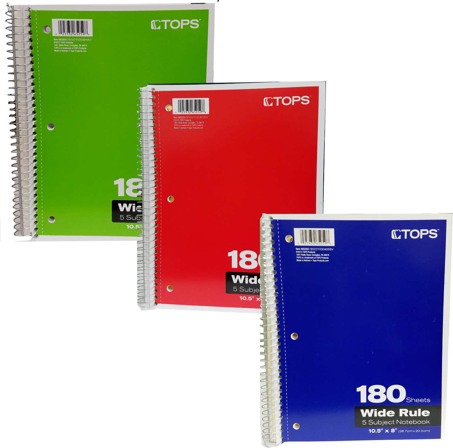 Wholesale TOPS 5 Subject Spiral Notebook SKU 2274999 DollarDays