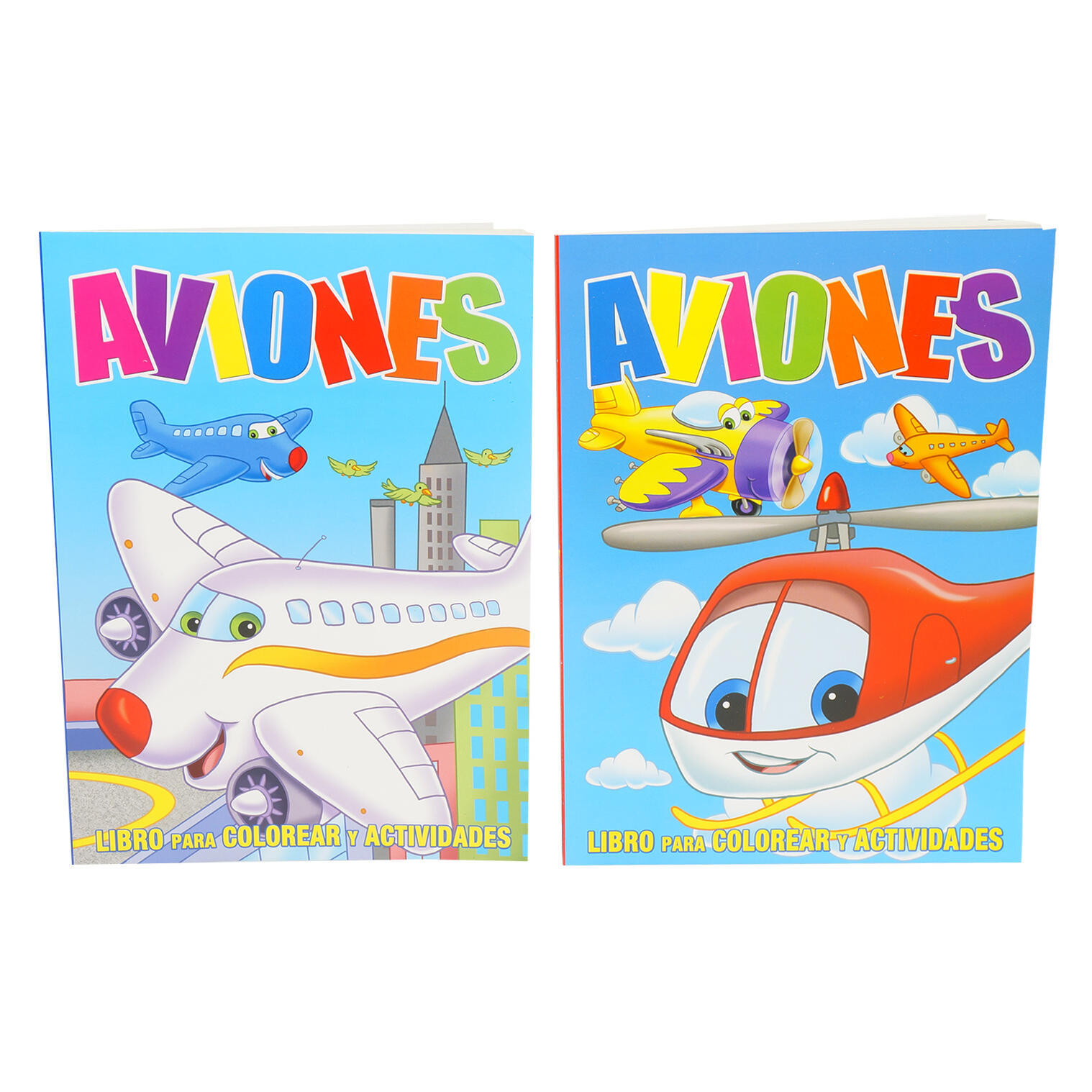 Wholesale Spanish Airplane Coloring Books 2 Assorted Titles 80 Page