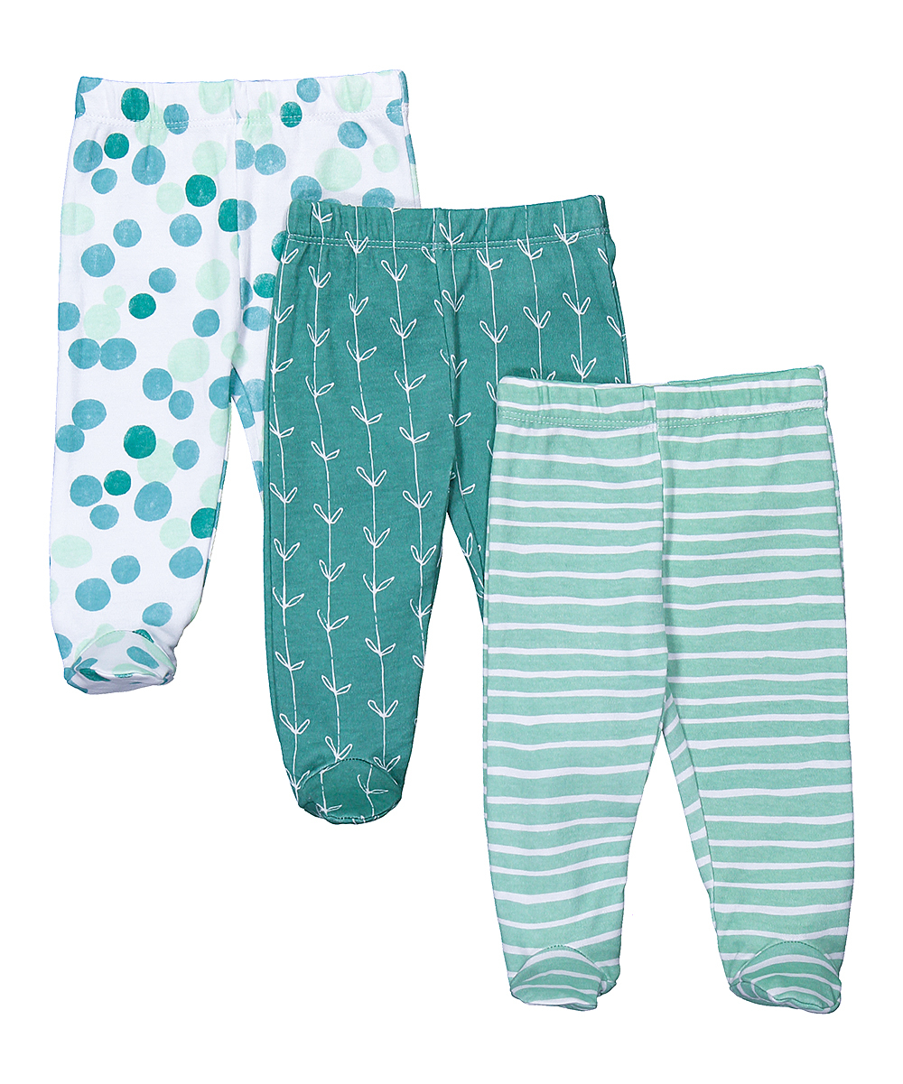 Wholesale Baby Footed Pants Green 3 Months