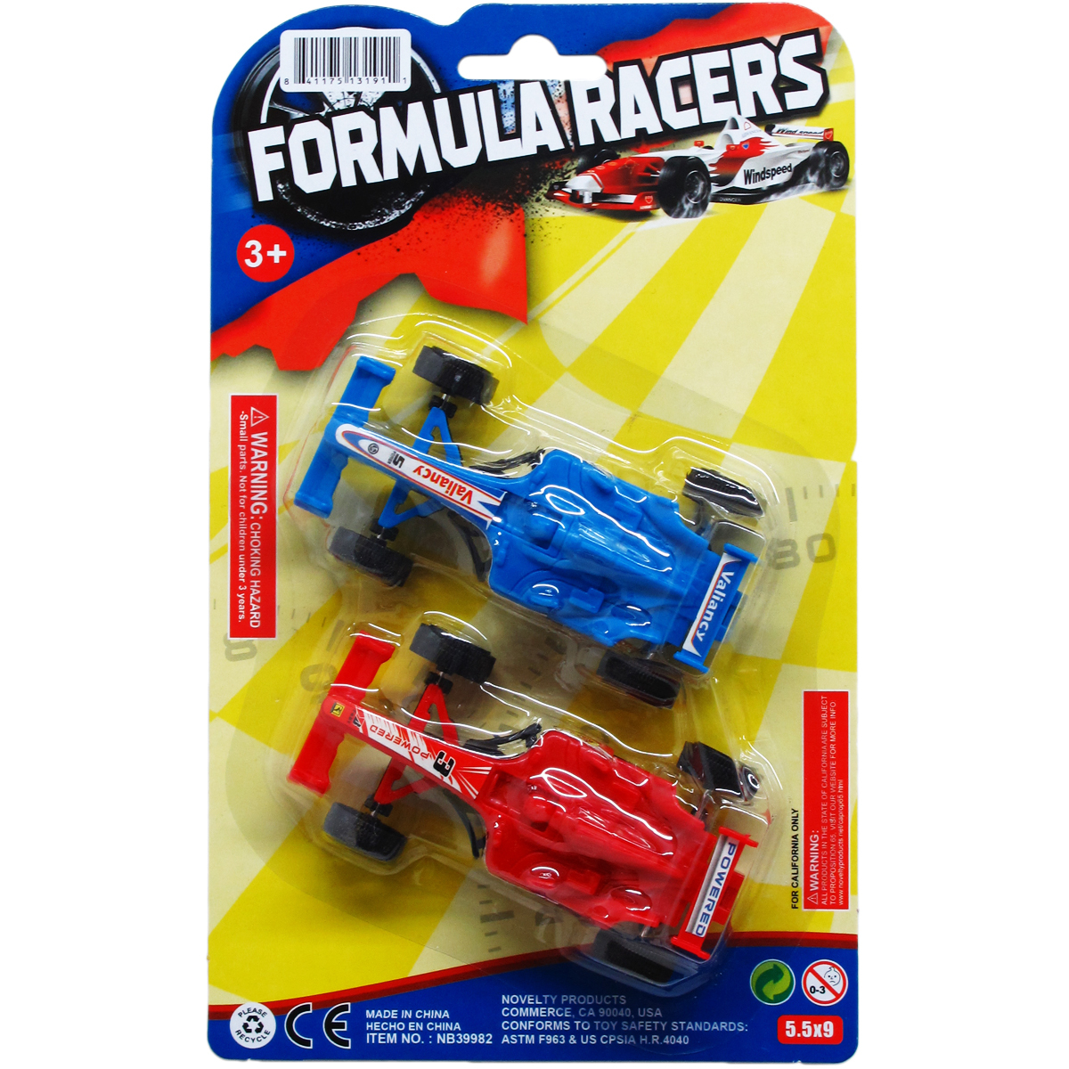 Wholesale Formula Race Car Toys - 2 Pack, Assorted, 3.75"