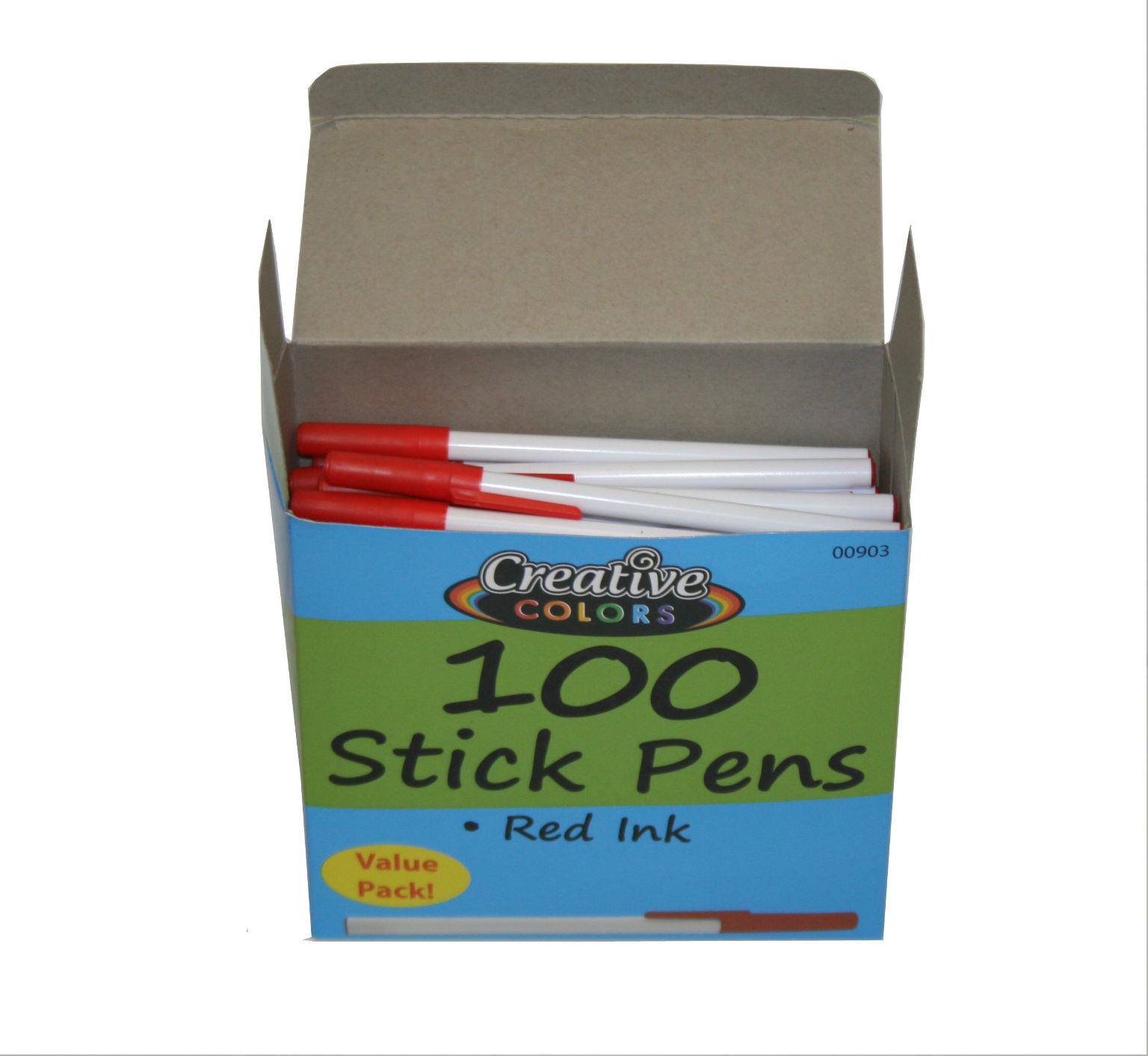 Wholesale Creative Colors Stick Pens - 100 Count, Red | DollarDays