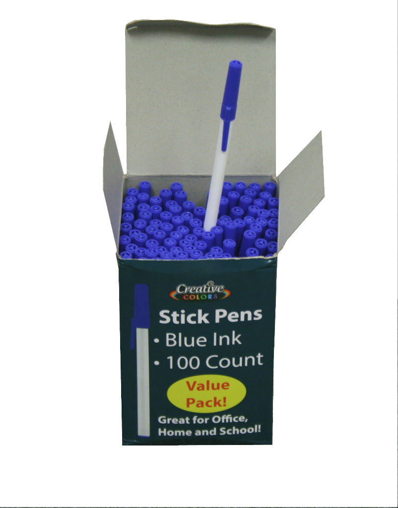Bulk Blue Stick Pens - 100 Count | DollarDays