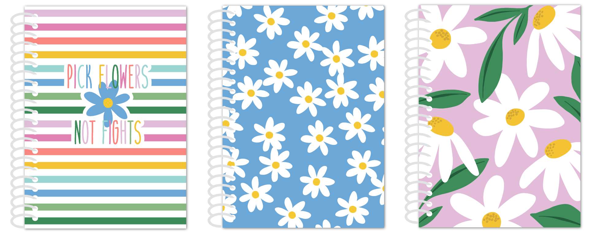 Wholesale Fat Notebooks - 1 Subject, Spiral, 3 Designs