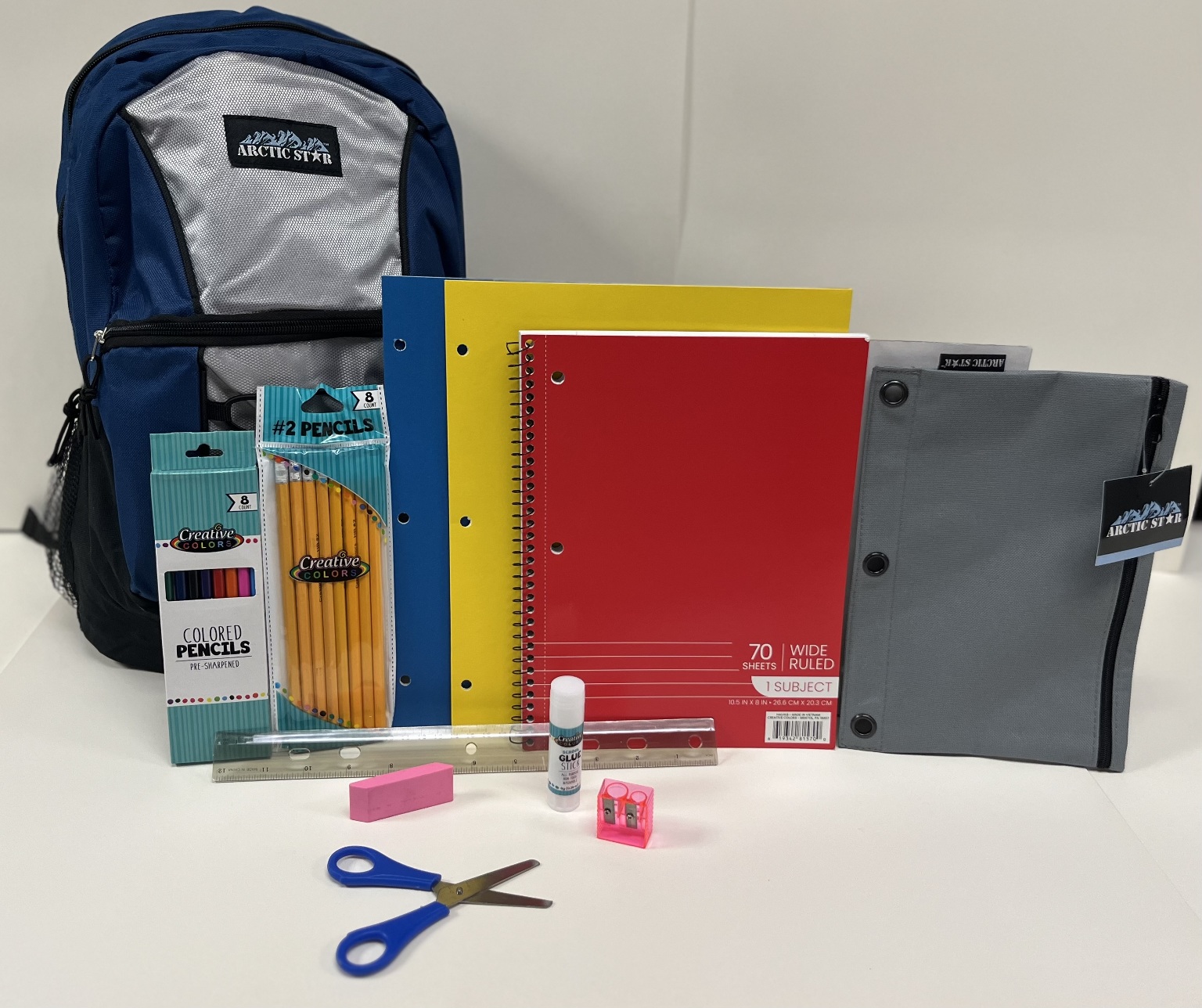 Wholesale 17" Bungee Backpacks with School Kit - DollarDays