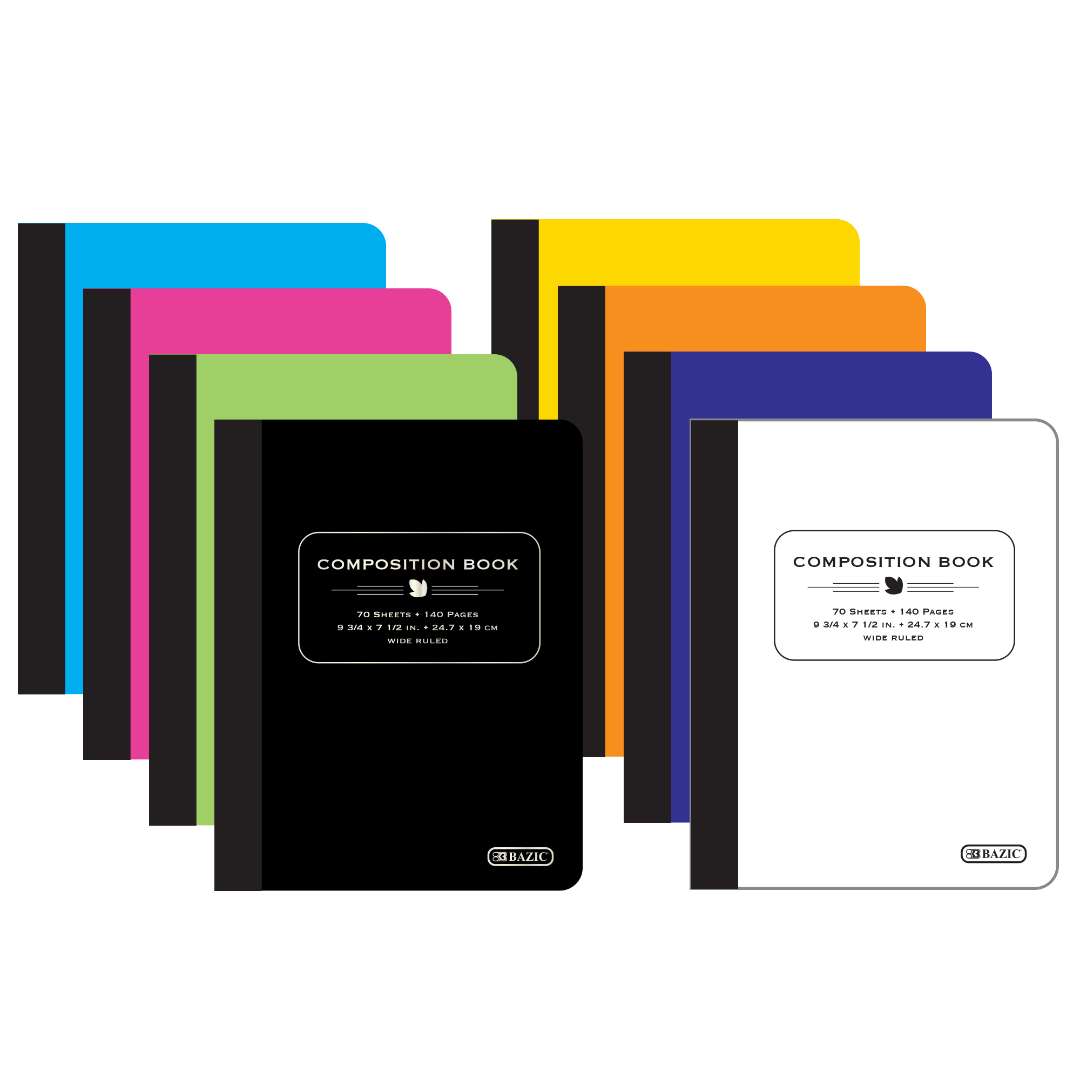 Wholesale Composition Book with 70 Sheet Wide Ruled - DollarDays