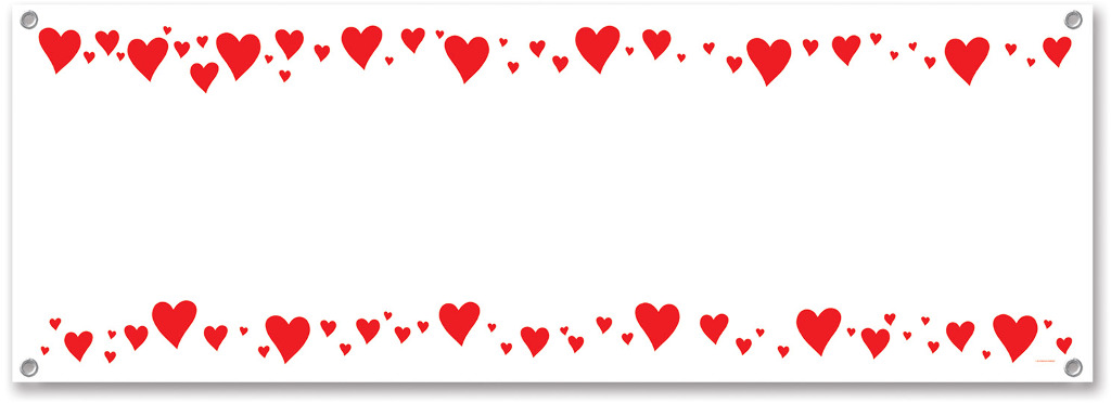 Wholesale Hearts Sign Banners - 5' x 21"