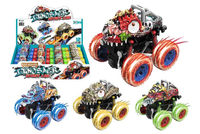 Wholesale Big Wheel Truck, Assorted Dinosaur Designs - 3.5"