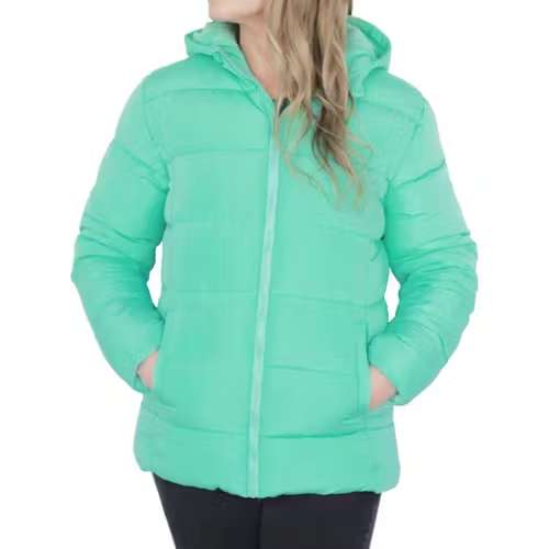Women's Fleece-Lined Hooded Jackets - Cyan, Assorted Sizes