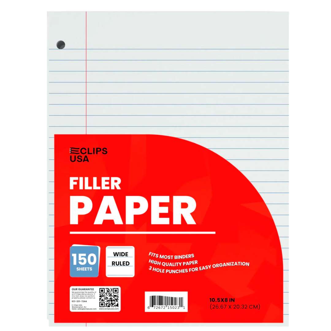 Filler Paper - Wide Ruled, 150 Sheet Count | DollarDays