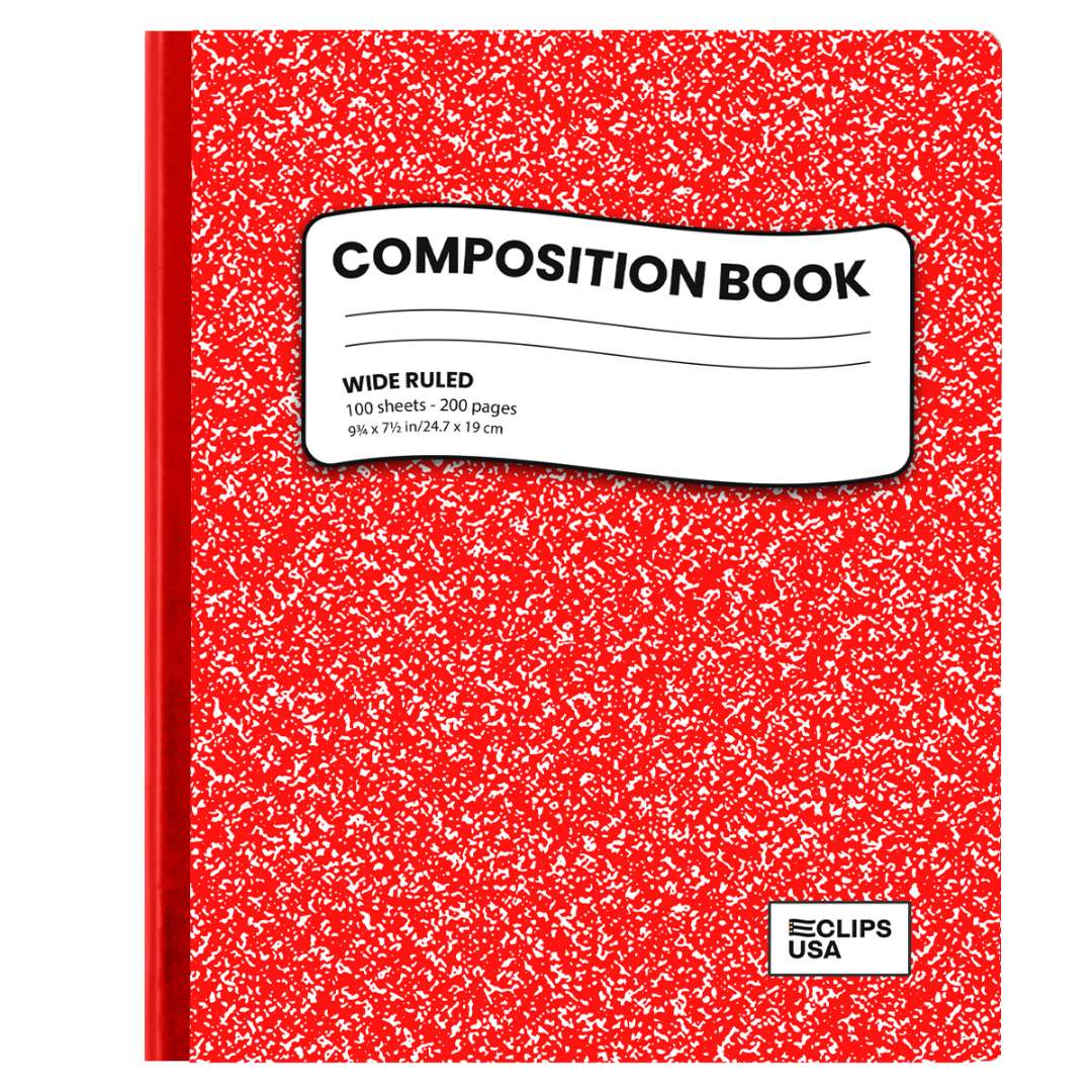 Marbled Composition Notebook - 100 Sheets, Red | DollarDays