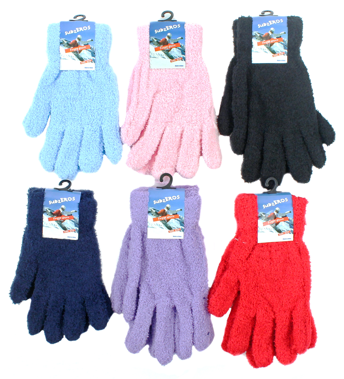 Wholesale Bulk Women's Fuzzy Gloves - Assorted Colors - Bulk Socks