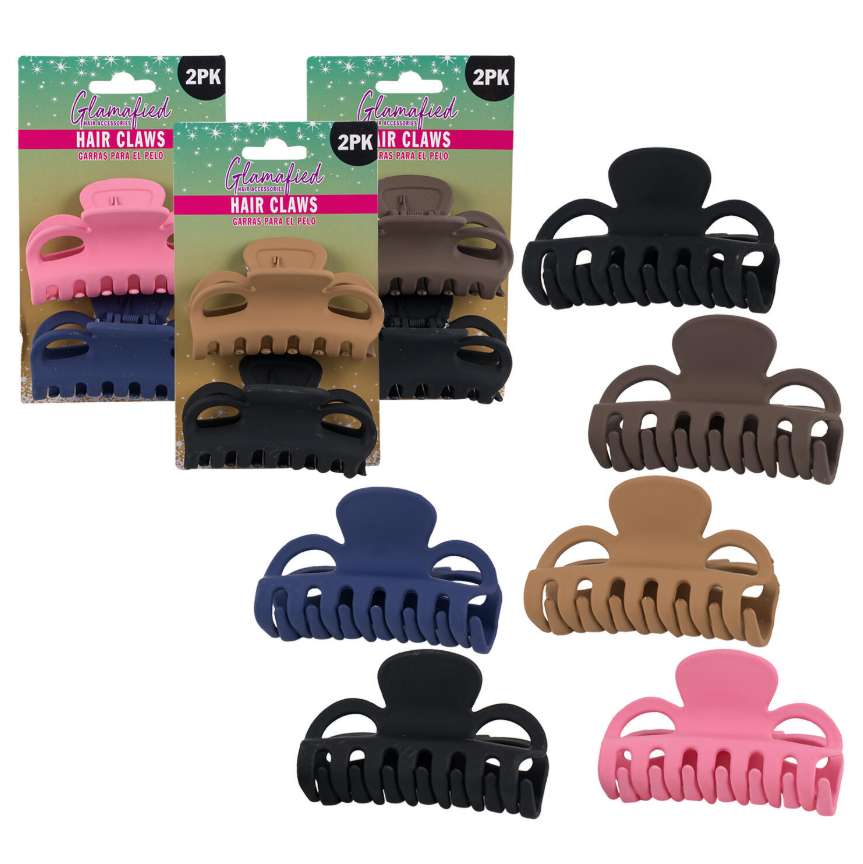 Hair Claws - 3", Assorted Colors