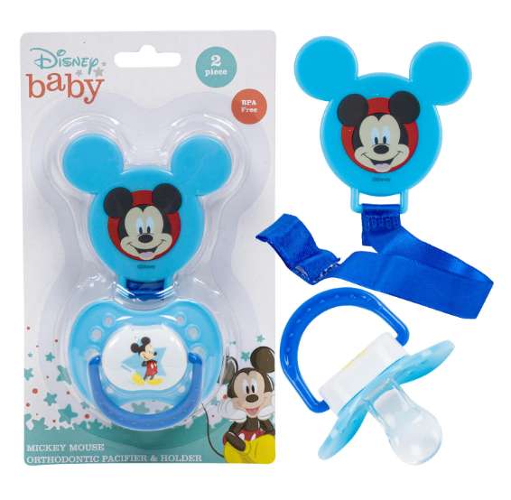 Bulk Disney Pacifier & Clip Sets, Mickey Mouse | Wholesale Binkies