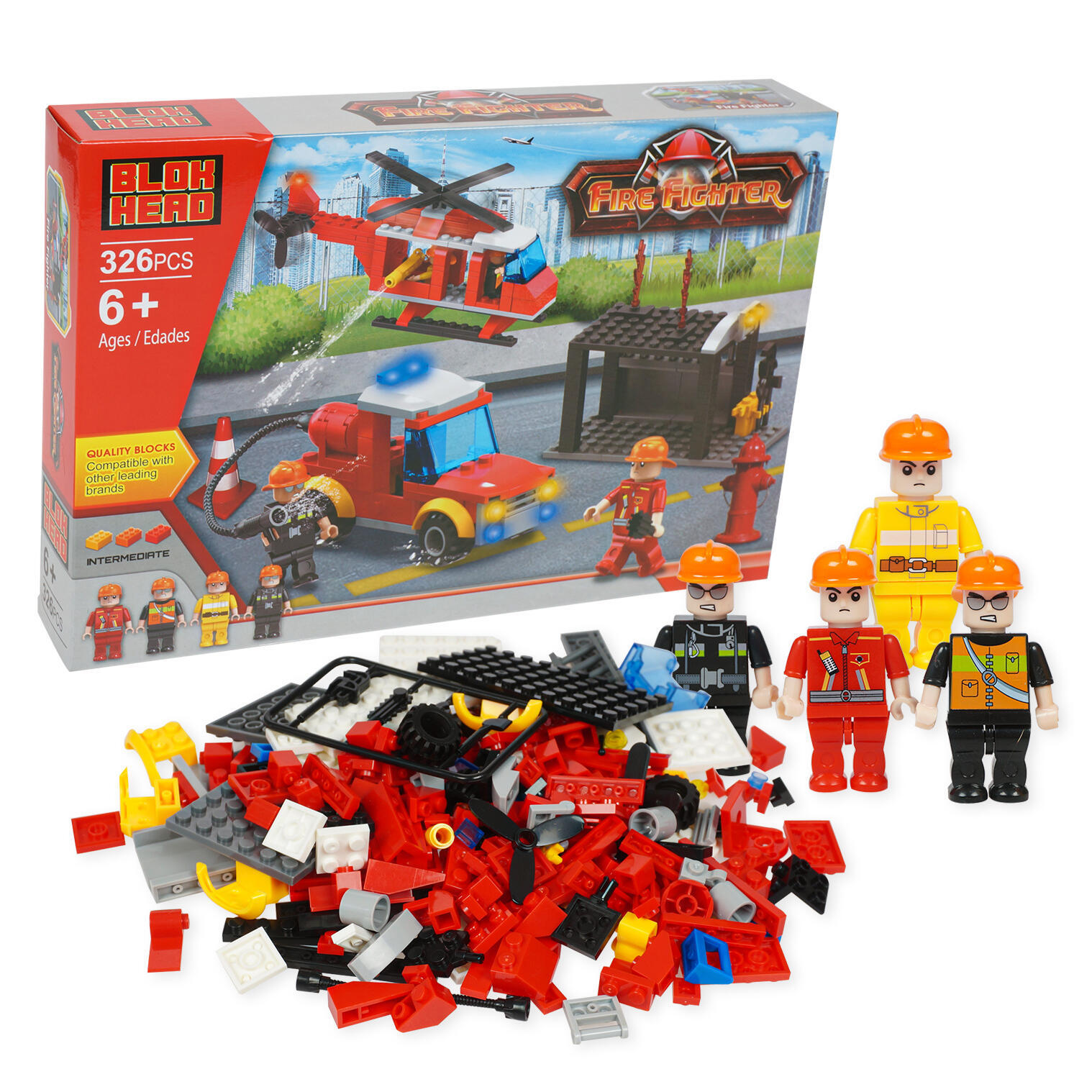 Wholesale Firefighter Building Brick Sets - 326 Pieces