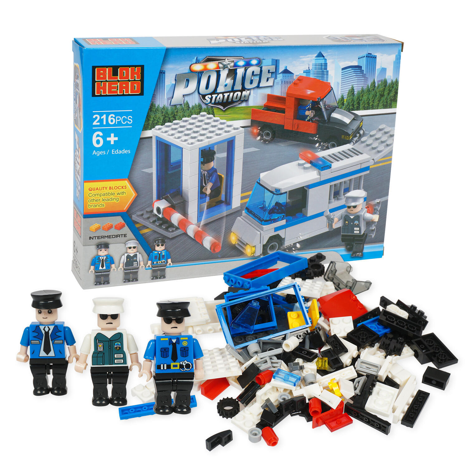 Wholesale Police Station Building Brick Playsets - 216 Pieces