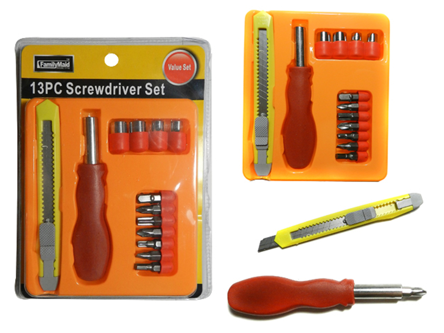 Wholesale Screwdriver & Box Cutter Sets - 13 Pieces