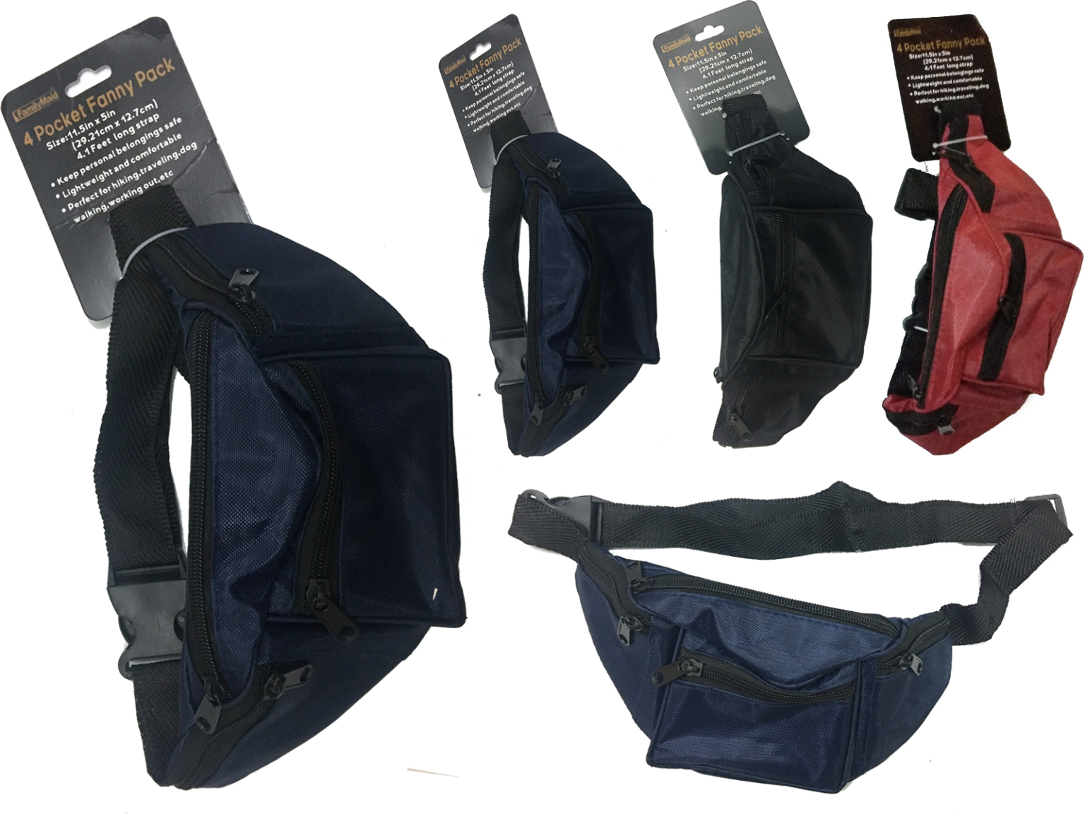 Wholesale Fanny Packs - 4' Long, 4 Pockets