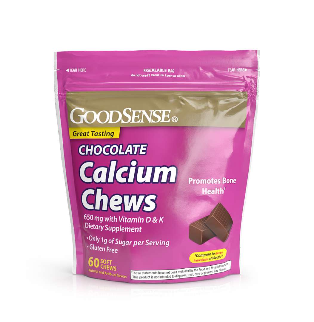 Wholesale Calcium Chews - Chocolate, 650 mg, 60 Chews - DollarDays