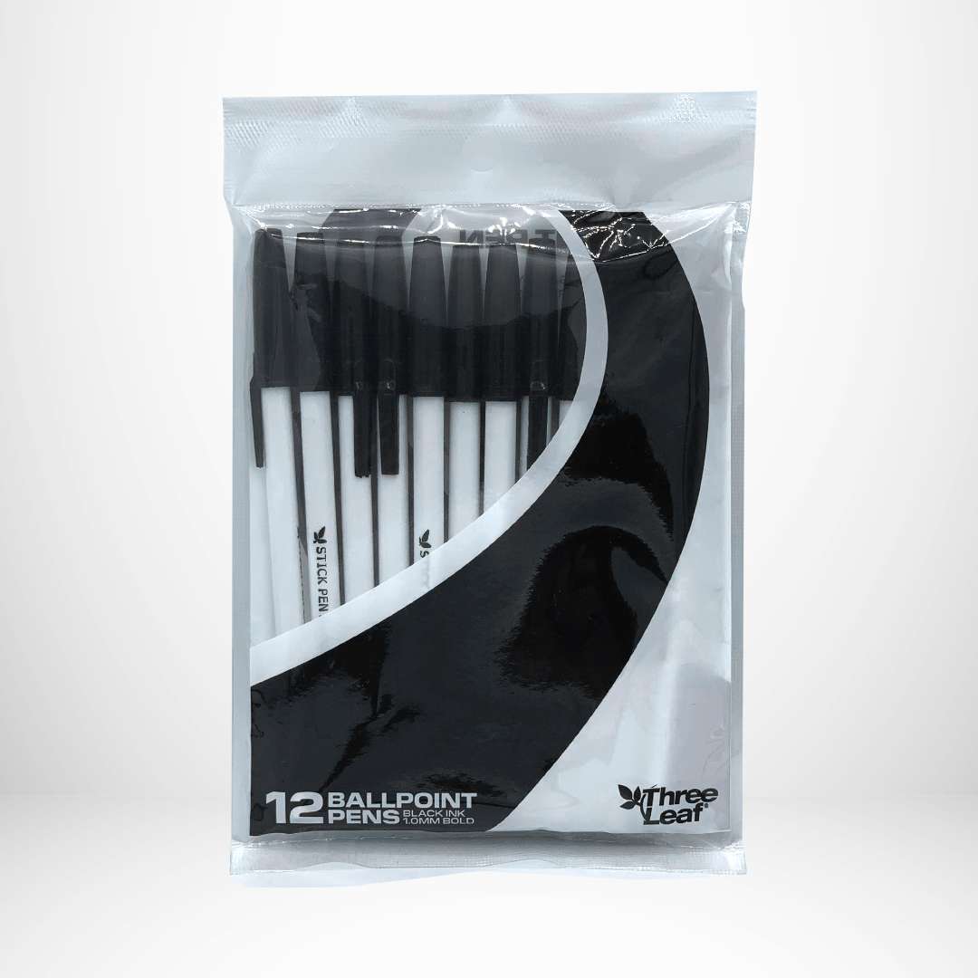Wholesale Ballpoint Stick Pens - Black, 12 Count | DollarDays