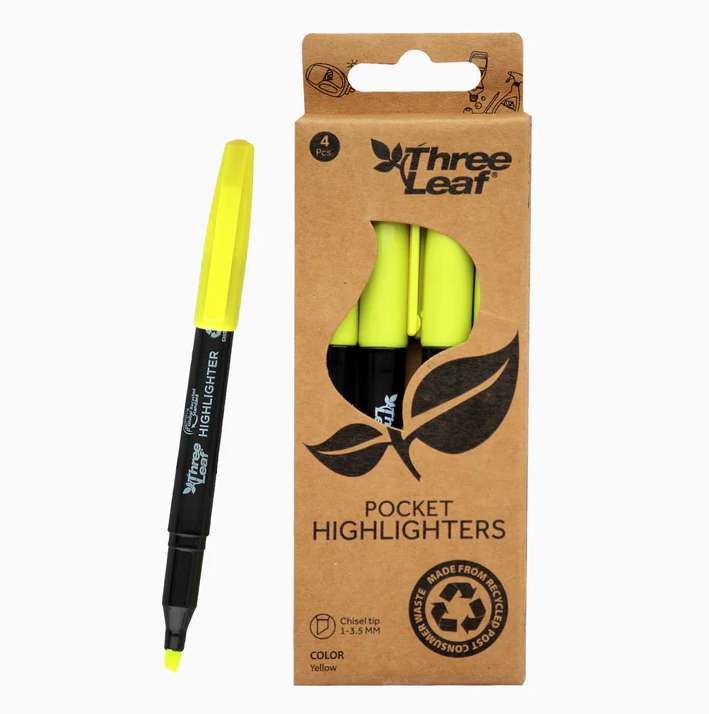 Wholesale Highlighters, Yellow, 4 Pack