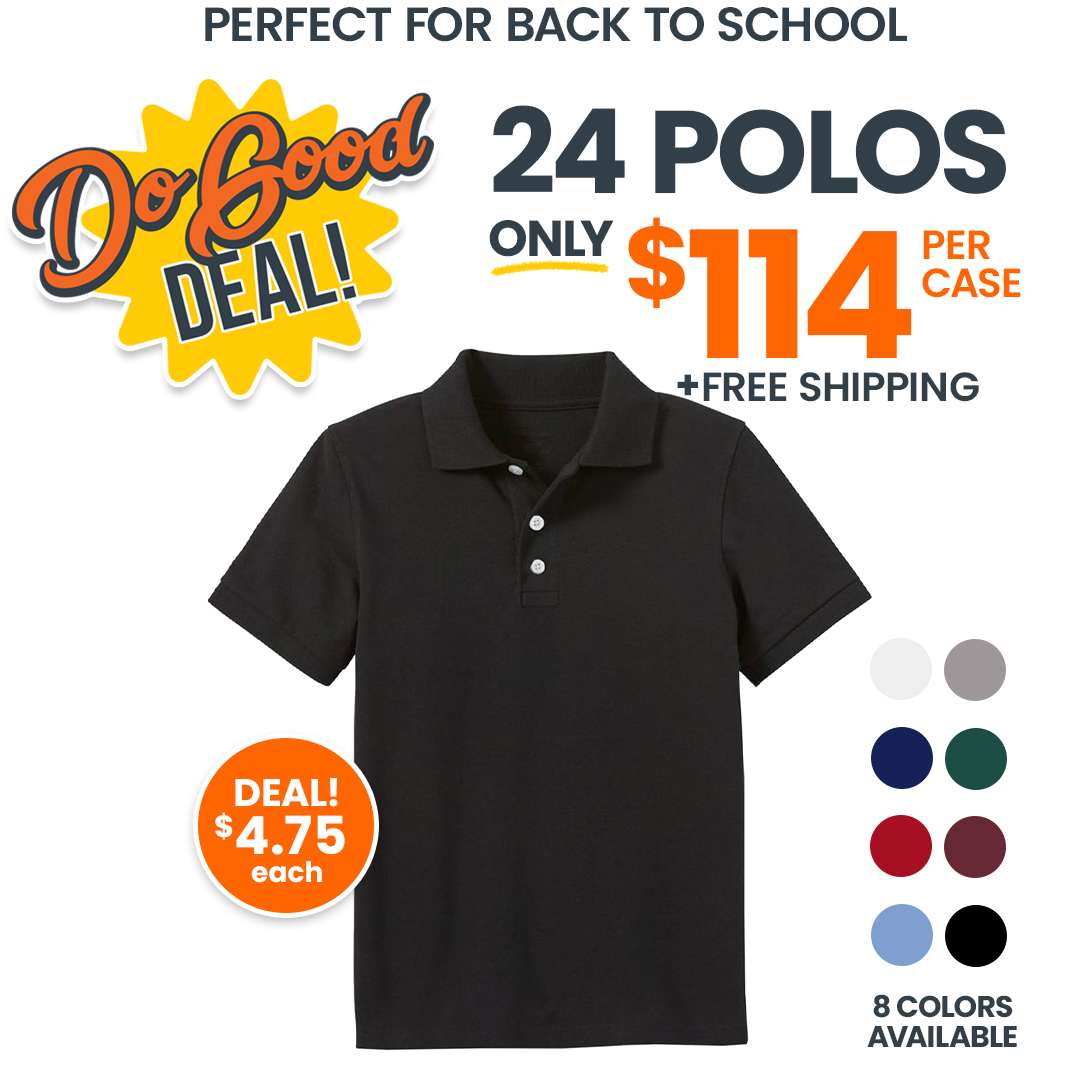 Wholesale S/S Black Uniform Polos in Size XS - DollarDays