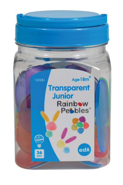 Wholesale Junior Pebble Counters - Rainbow, Transparent | DollarDays