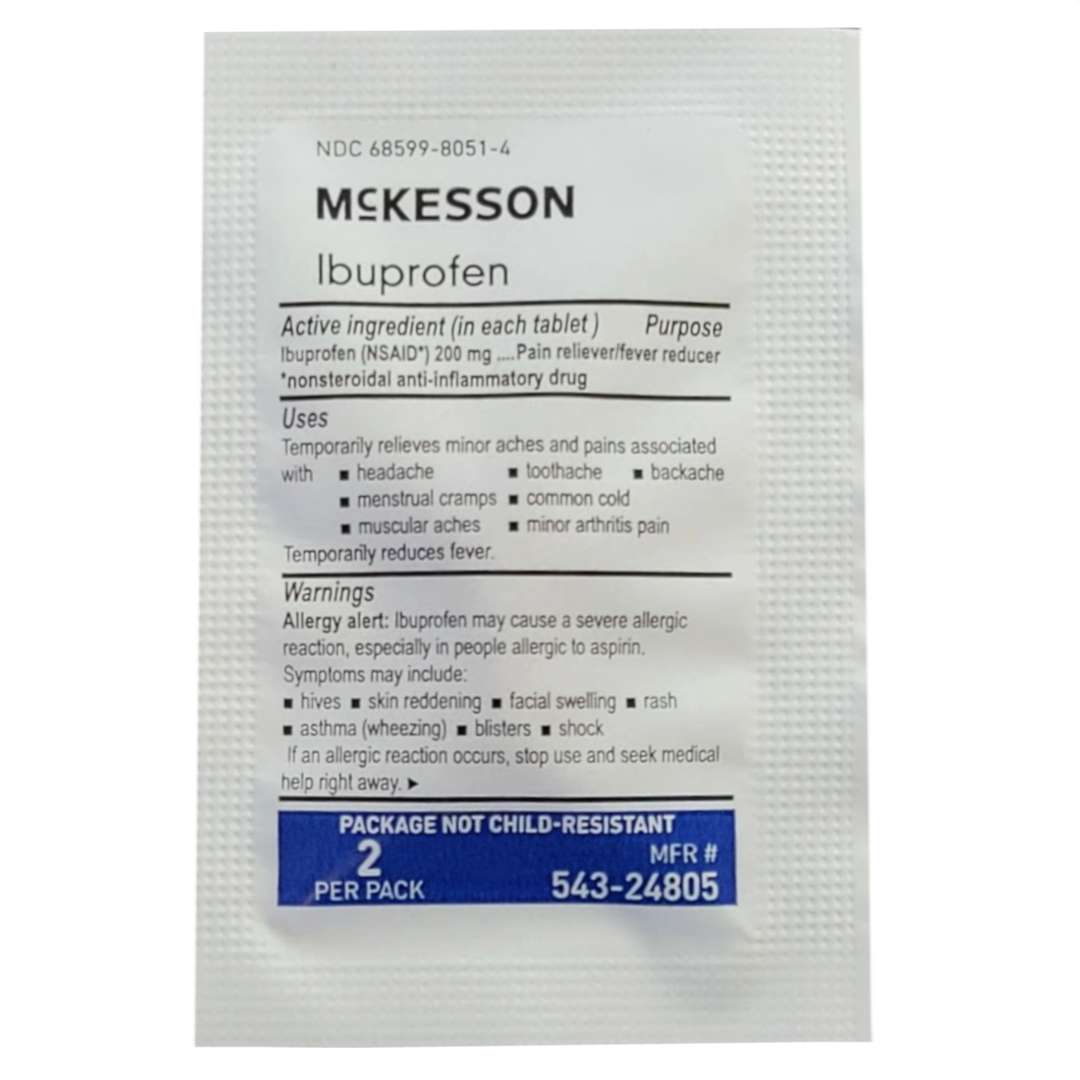 Wholesale Ibuprofen Tablet Packets, 2 Tablets
