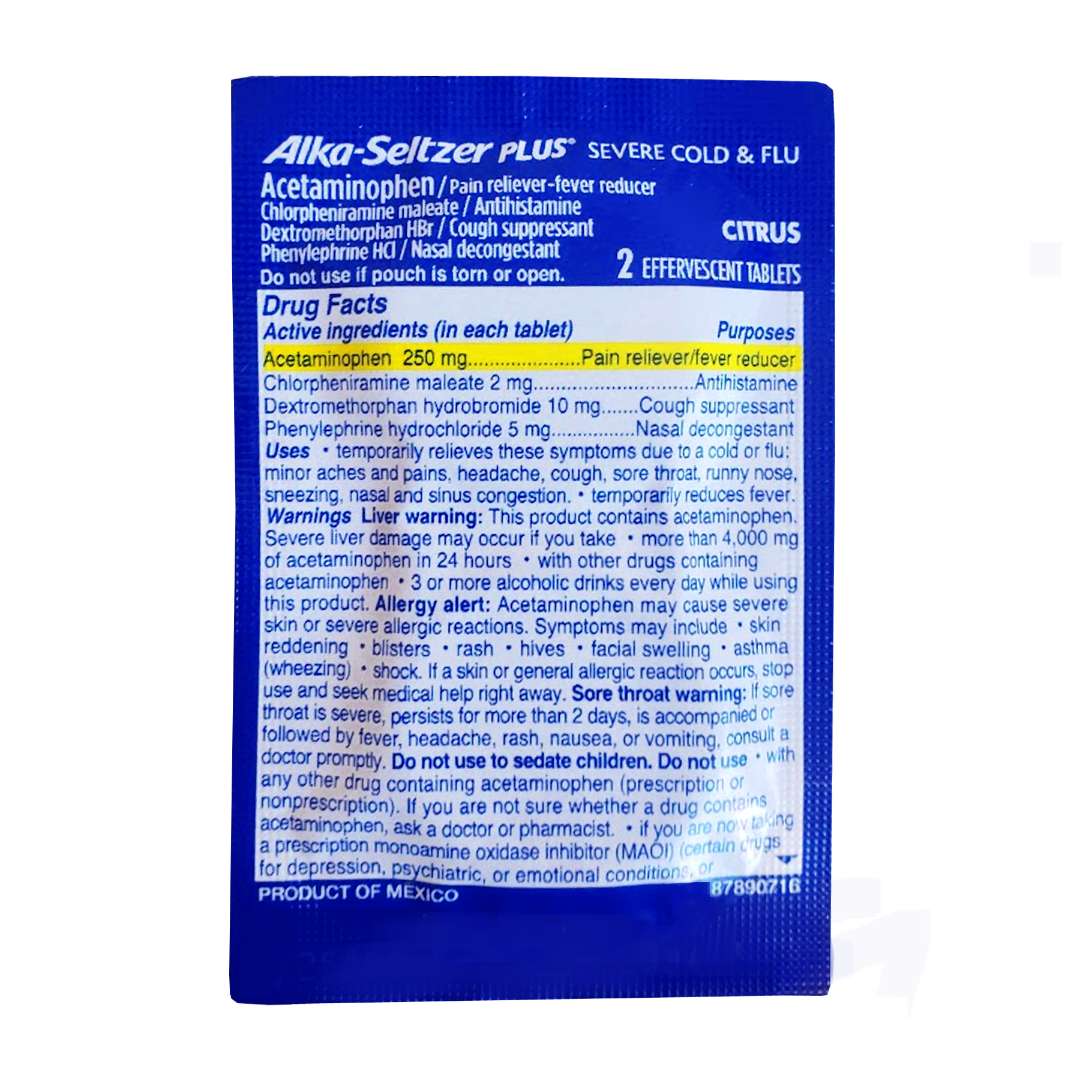 Wholesale Alka Seltzer Plus® Cold Medicine Packets, 2 Tablets