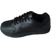 Boys Leather Sneakers - Size 4, Black