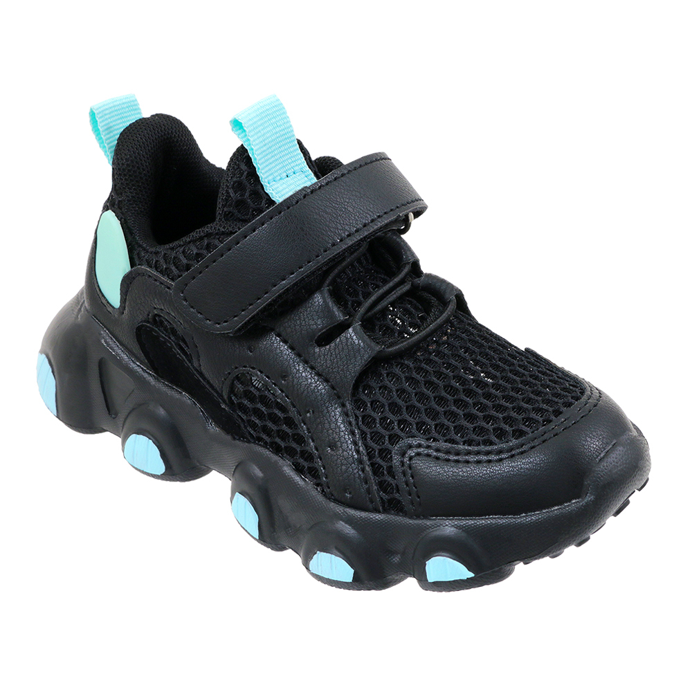 Wholesale Girls' Athletic Sneakers - Black/Blue, 7-12 | DollarDays