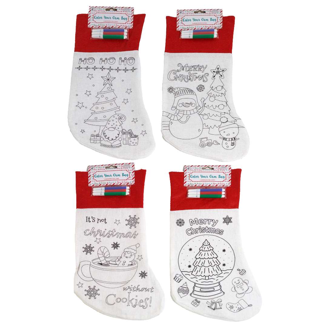 Color Your Own Stocking - Assorted | DollarDays