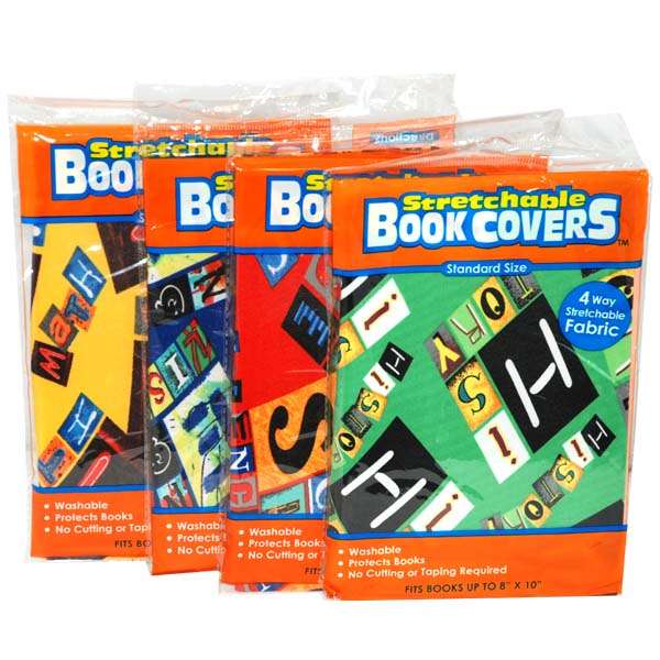 Stretchable Standard Book Covers - 4 Assorted Patterns | DollarDays