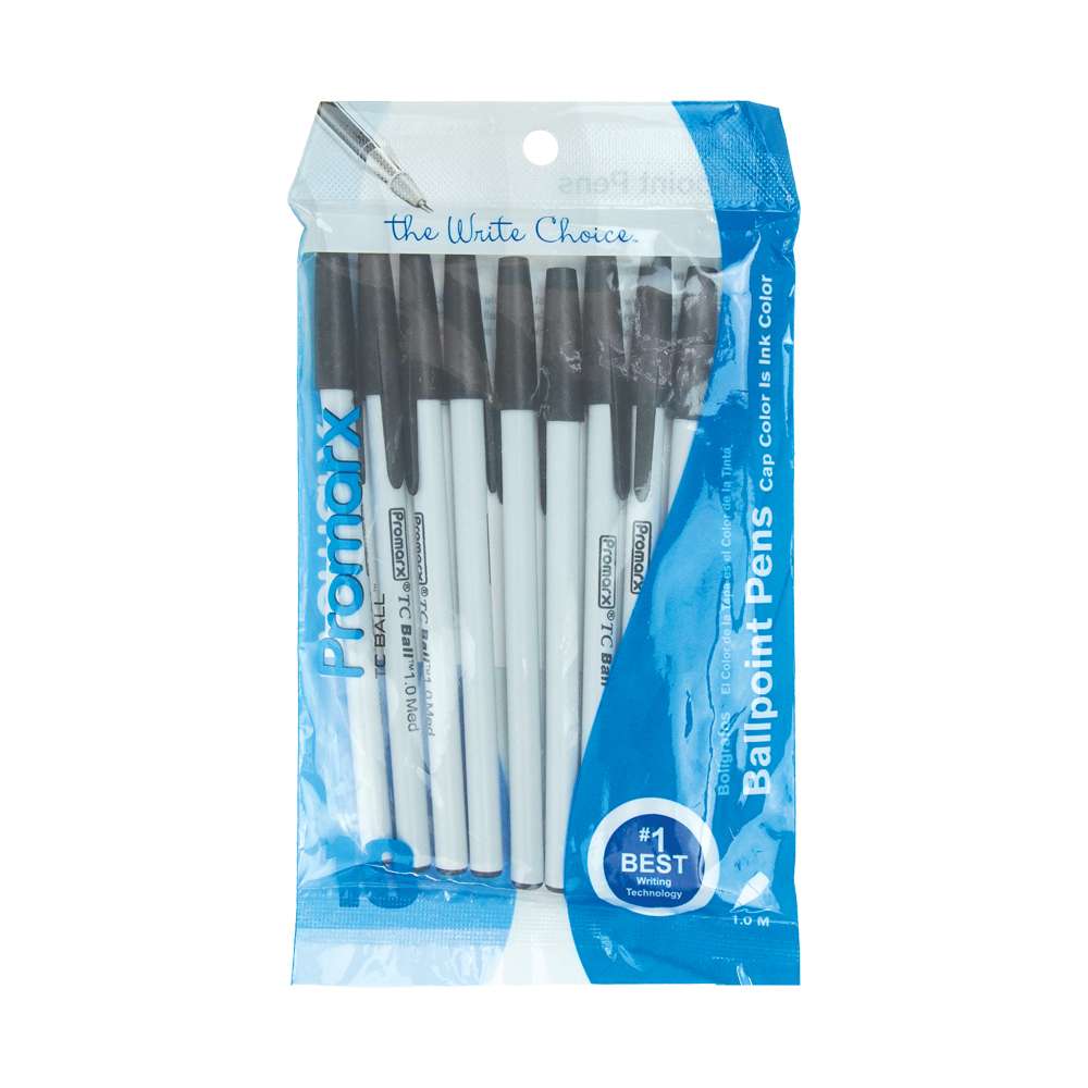 Wholesale Ballpoint Pens, Black, 10 Count