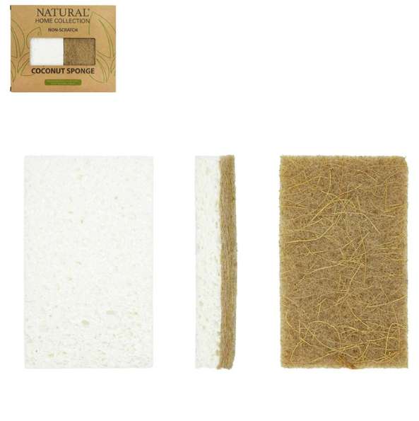 Bulk Natural Home Collection Sponge Scrubbers, 2ct | DollarDays