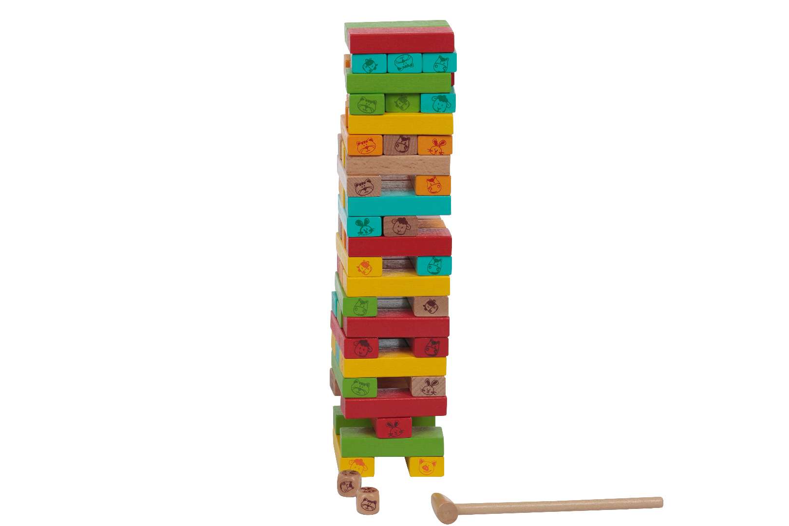 Bulk Crashing Tower Games, Wooden Blocks, 54 Piece - DollarDays